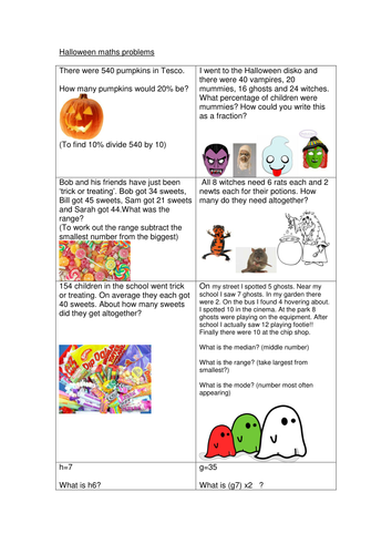 Halloween Math Full Activity! | Teaching Resources