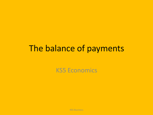 Lesson 11 Balance of payments | Teaching Resources