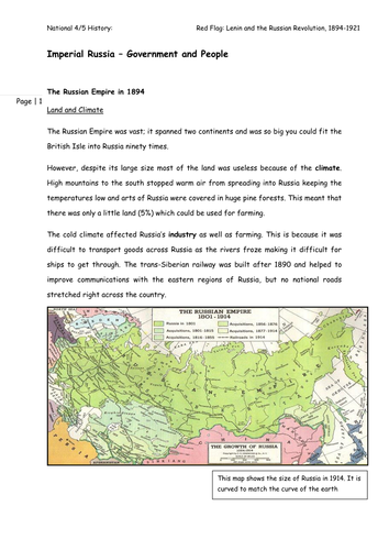 National 4/5 Russia Revision notes/course booklet | Teaching Resources