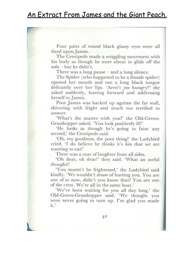 James and the Giant Peach Reading Comprehension | Teaching Resources