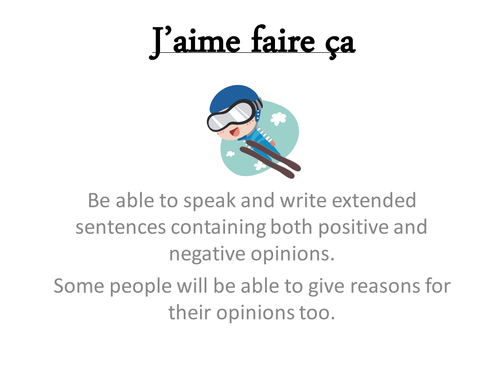J'aime faire ca | Teaching Resources J'aime faire ca | Teaching Resources