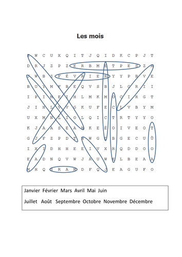 Spanish months of the year - Word search by tobyr2385 - Teaching ...