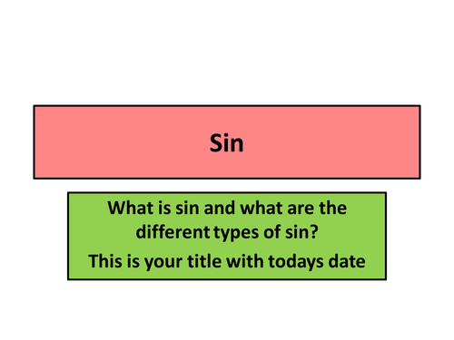 Sin | Teaching Resources