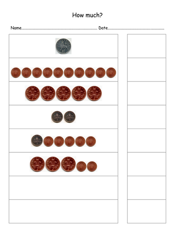 Coins totalling 10p to aid coin value | Teaching Resources