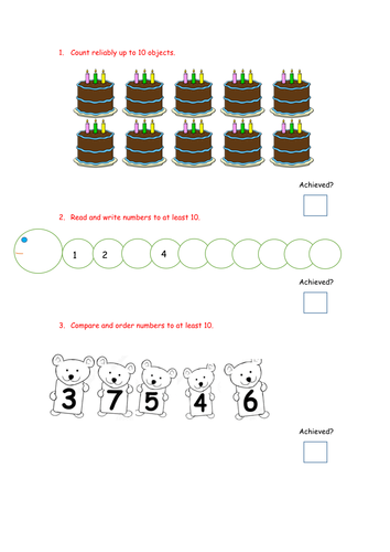 Reception Maths Assessment by ElleceD - UK Teaching Resources - TES