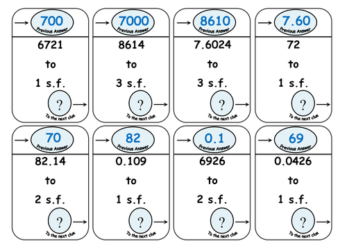 significant figures loopcards | Teaching Resources