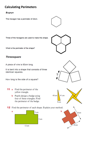 Calculating Perimeters | Teaching Resources