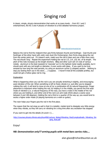 Singing rod | Teaching Resources