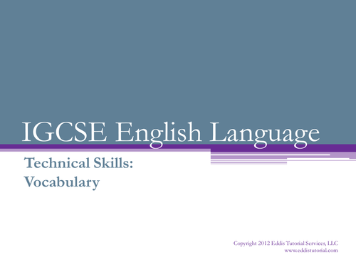 English Language Technical Skills | Teaching Resources