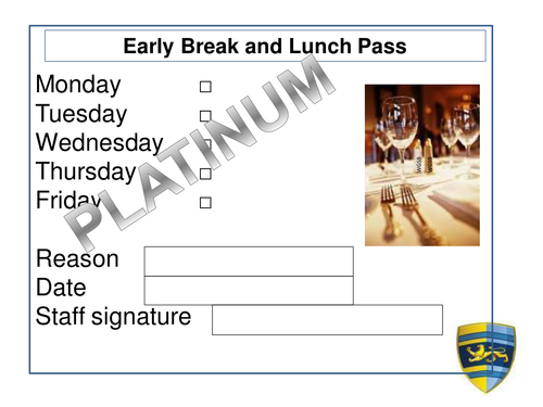 Early lunch pass | Teaching Resources