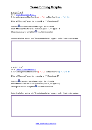 Transforming Graphs | Teaching Resources