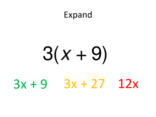AfL simplifying, expanding, factorizing | Teaching Resources