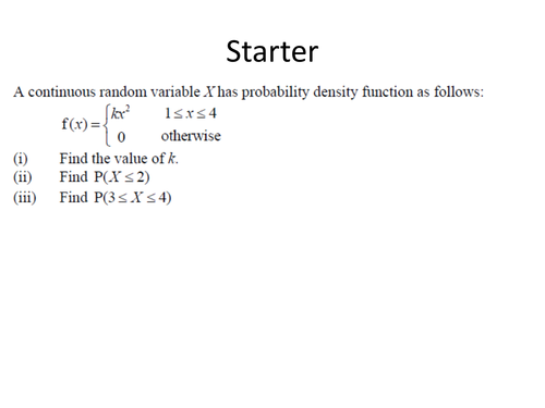 Continuous Random Variables | Teaching Resources Continuous Random Variables | Teaching Resources