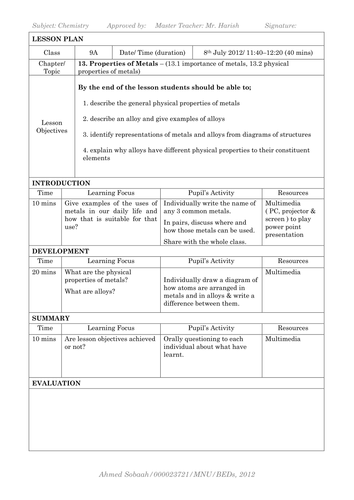 physical properties of metals | Teaching Resources