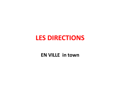 directions in French - les directions | Teaching Resources