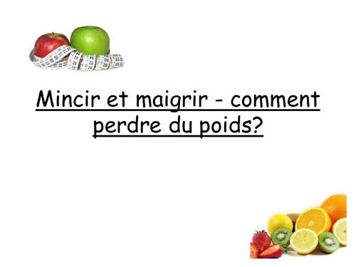 Mincir ou maigrir? | Teaching Resources