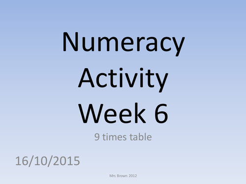 Numeracy activities for tutor time times tables | Teaching Resources