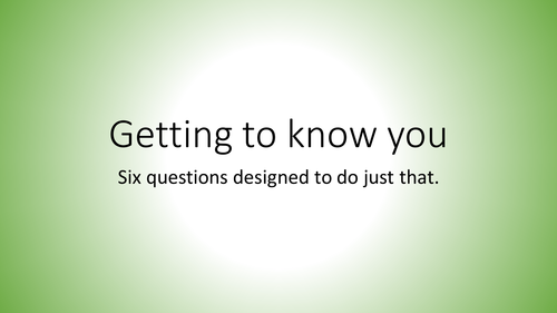 Getting to know you | Teaching Resources