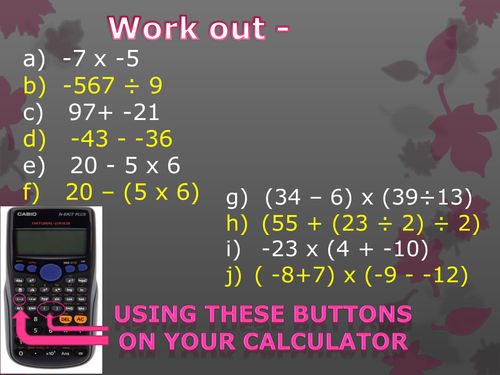 Calculator Starters | Teaching Resources