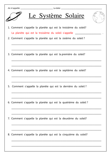 Le Système Solaire | Teaching Resources