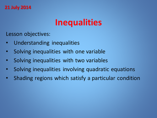 Inequalities made simple | Teaching Resources