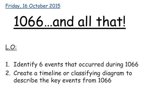 1066 and all that! | Teaching Resources