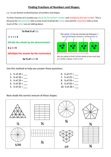 Finding fractions of amounts | Teaching Resources Finding fractions of amounts | Teaching Resources