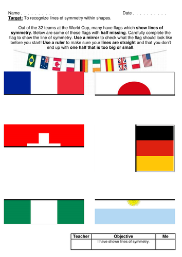 World Cup Flag Symmetry | Teaching Resources