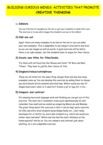 Building Curious Minds | Teaching Resources