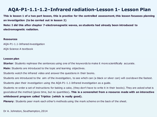 AQA-P1-1-Energy transfer by heating | Teaching Resources
