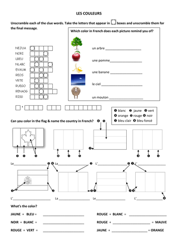 Colors in French | Teaching Resources