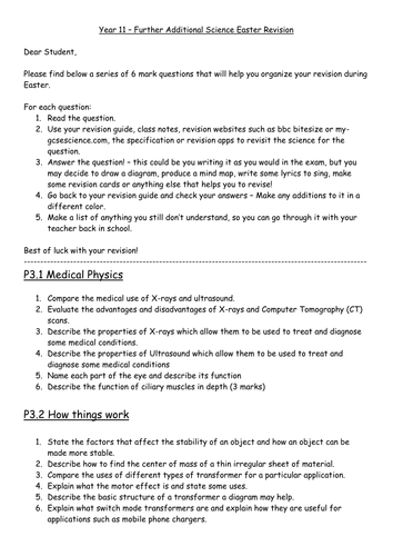 Guide on how to answer the Six Mark Questions for Edexcel GCSE PE by ...