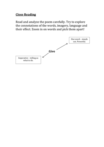 'Give' by Simon Armitage - Lesson | Teaching Resources