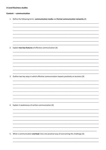 Business Communication worksheet | Teaching Resources