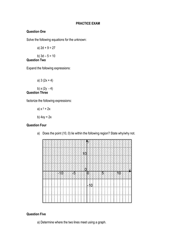 KS4 Maths: Algebra Exam Practice Worksheet by chuckieirish - Teaching ...