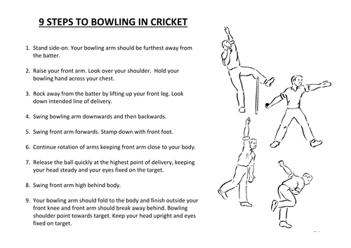 Overarm Cricket bowling technique by - UK Teaching Resources - TES Overarm Cricket bowling technique by - UK Teaching Resources - TES