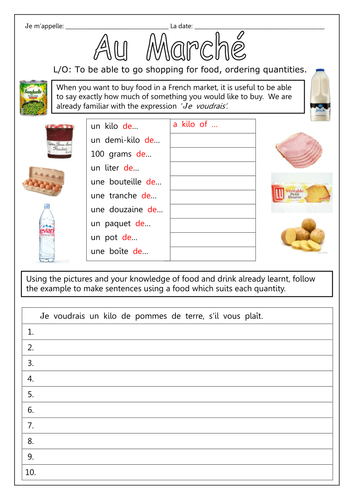 Au Marché | Teaching Resources