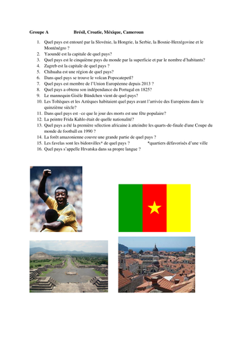 La Coupe du Monde - quiz | Teaching Resources