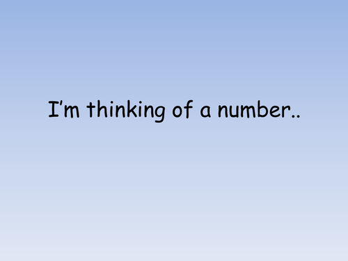 I'm thinking of a number. Building equations. | Teaching Resources