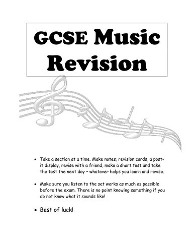GCSE Edexcel Music Revision Guide | Teaching Resources