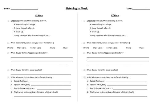 Listening and Analyzing Music | Teaching Resources