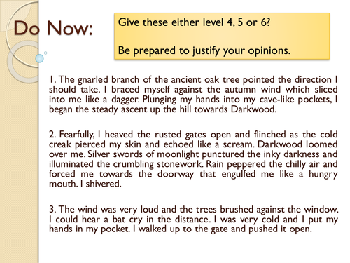 Year 7: Descriptive Writing SoW - Lesson 12 | Teaching Resources