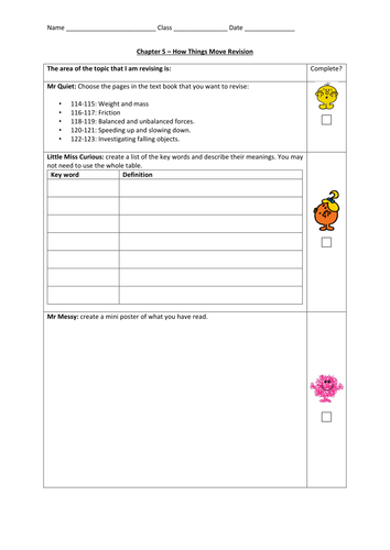 Mr Men Revision Lesson ANY YEAR GROUP | Teaching Resources