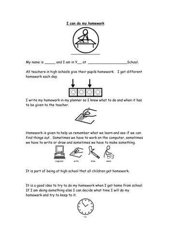 I can do my homework Social Story | Teaching Resources