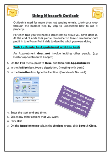 Microsoft Outlook Workbook | Teaching Resources