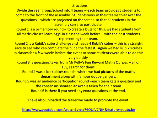 Math Assembly Fun Quiz - Puzzles and Challenges | Teaching Resources