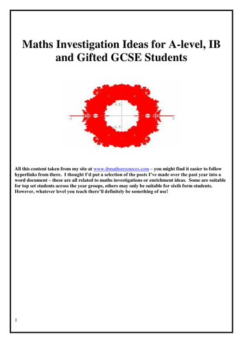 100 Math Investigations Ideas - 90 page pdf! | Teaching Resources