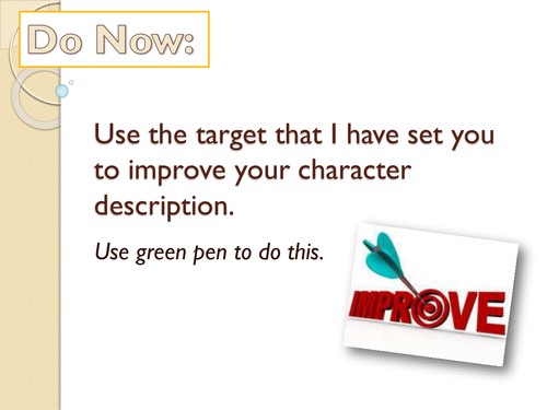 Year 7: Descriptive Writing SoW - Lesson 9 | Teaching Resources