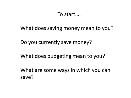 Introduction to money management | Teaching Resources