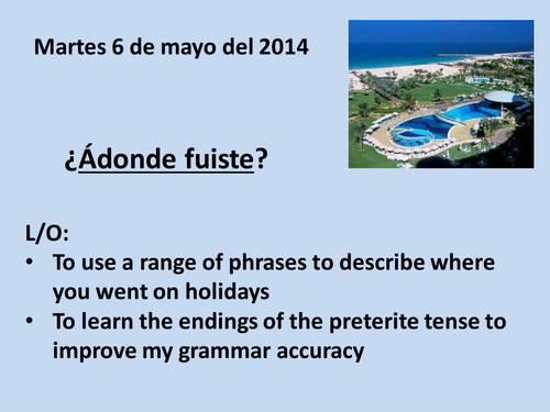 ¿ádonde fuiste de vacaciones? | Teaching Resources